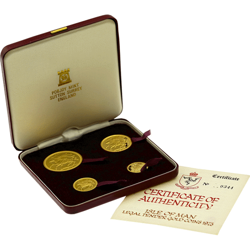 Pre-Owned 1973 Isle of Man Proof Gold Sovereign 4-Coin Set | Out Of ...