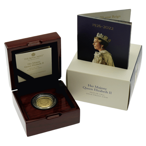Pre-Owned 2022 UK Elizabeth II Memorial 1/4oz Proof Gold Coin | Out Of ...