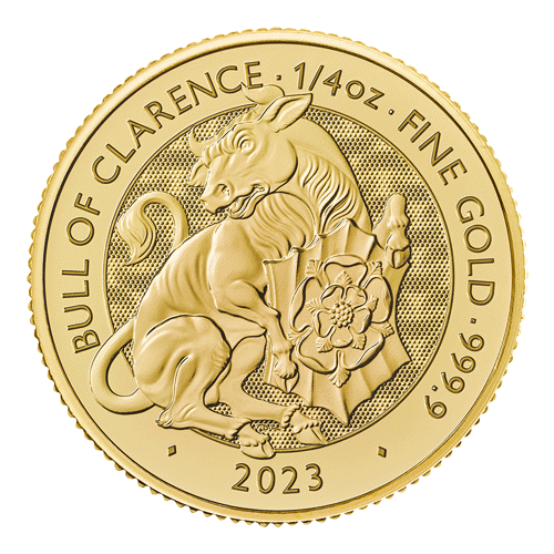2023 UK Tudor Beasts Bull of Clarence 1/4oz Gold Coin | 1/4oz Gold ...