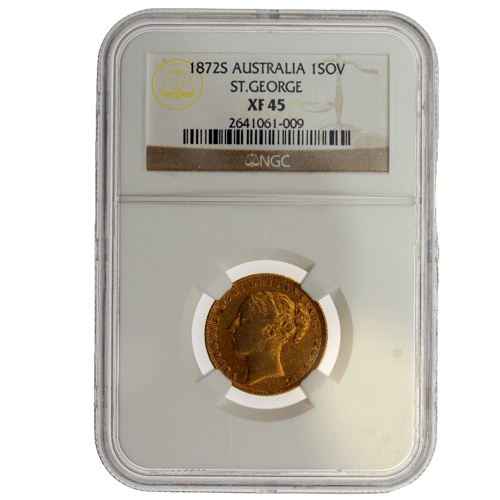 Pre-Owned 1872 Sydney Mint Victoria Young Head Full Sovereign Gold Coin ...