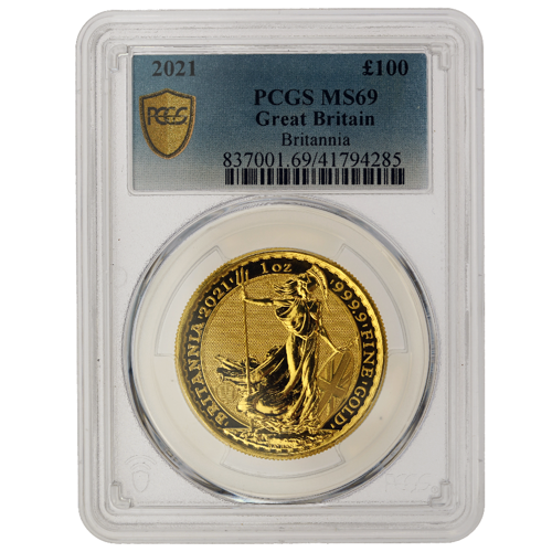 Pre-Owned 2021 UK Britannia 1oz Gold Coin PCGS Graded MS69 - 837001.69 ...