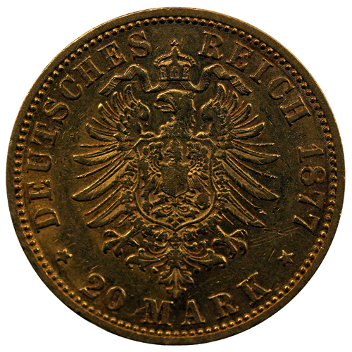Pre-Owned 1877 German Wilhelm I 20 Mark Gold Coin | Pre-Owned ...