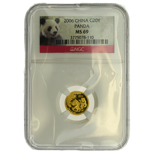 Pre-Owned 2006 Chinese Panda 1/20oz Gold Coin NGC Graded MS 69 ...