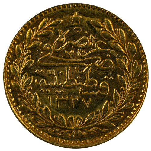 Pre-Owned Mehmed V Turkish 25 Kurush Gold Coin - Mixed Dates | Out Of ...