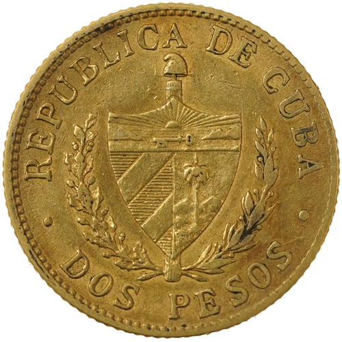 Pre-Owned 1916 Cuban 2 Peso Gold Coin | Out Of Stock | Atkinsons Bullion