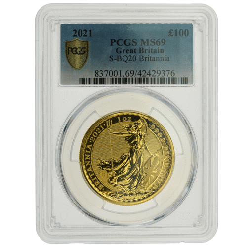 Pre-Owned 2021 UK Britannia 1oz Gold Coin PCGS Graded MS69 - 837001.69 ...