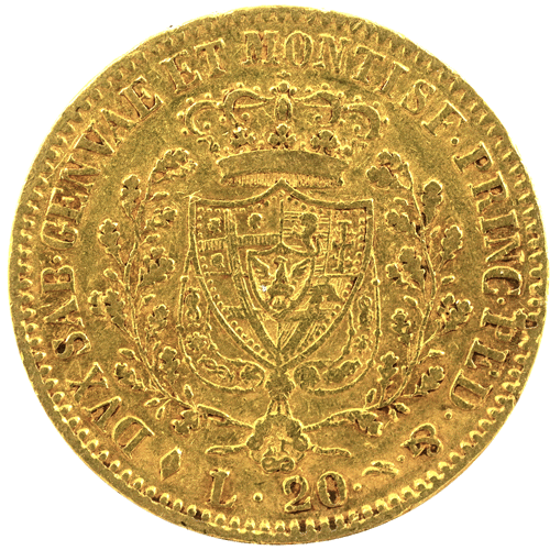 Pre-Owned 1826 Sardinia 20 Lire Gold Coin | Pre-Owned | Atkinsons Bullion
