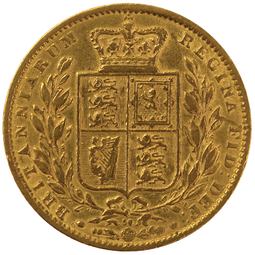 Pre-Owned 1864 London Mint DN.50 Victorian "Shield" Full Sovereign Gold ...