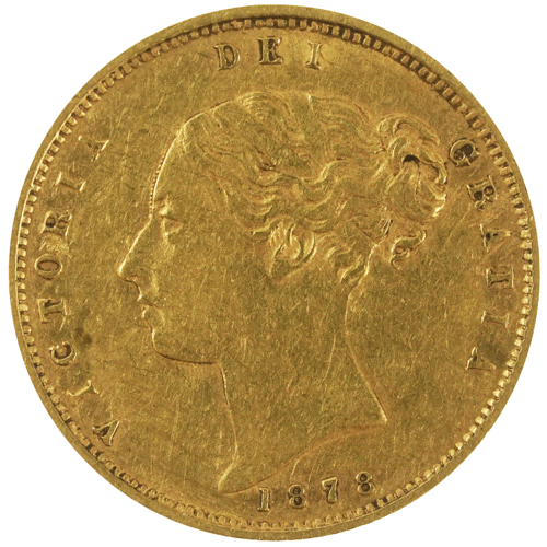 Pre-Owned 1878 London Mint DN.76 Victorian 'Shield' Half Sovereign Gold ...