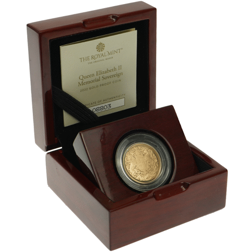 Pre-Owned 2022 Memorial Full Sovereign Proof Gold Coin - Missing Outer ...