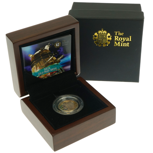 Pre-Owned UK Royal Mint Doctor Who 'Dalek' Proof Gold Medal | Out Of ...