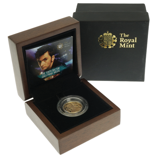 Pre-Owned UK Royal Mint Doctor Who - The Tenth Doctor Proof Gold Medal ...