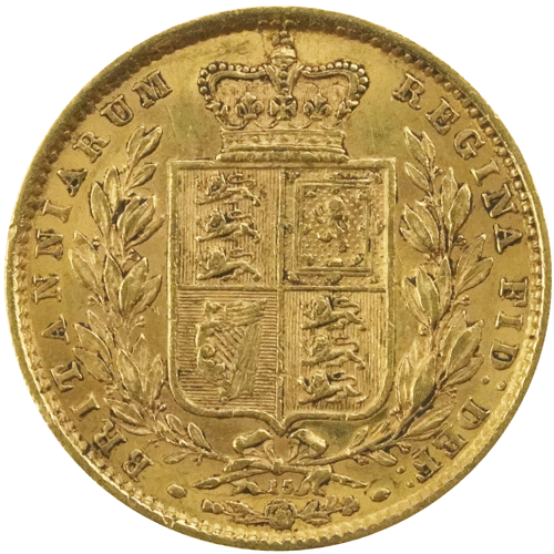 Pre-Owned 1872 London Mint DN.15 Victorian 'Shield' Full Sovereign Gold ...