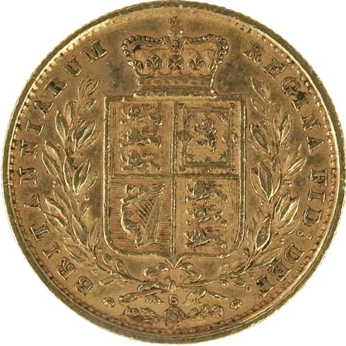 Pre-Owned 1887 Sydney Mint Victorian 'Shield' Full Sovereign Gold Coin ...