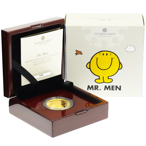 Pre-Owned UK 2021 Mr. Happy - 50th Anniversary of Mr. Men 1oz Proof ...