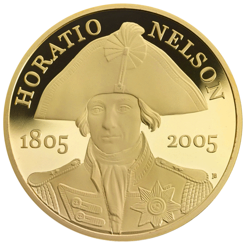 Pre-Owned 2005 UK Horatio Nelson £5 Proof Design Gold Coin | Out Of ...