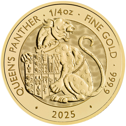 2025 UK Tudor Beasts Queen's Panther 1/4oz Gold Coin | 1/4oz Gold Coins ...