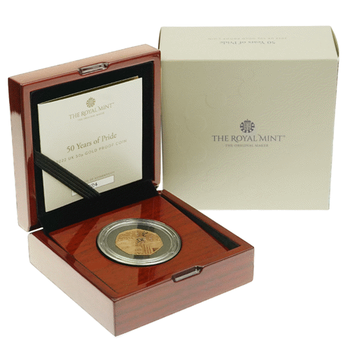 Pre-Owned 2022 UK 50 Years of Pride 50p Proof Gold Coin | Pre-Owned ...