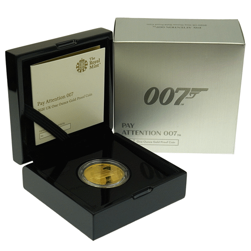 Pre-Owned 2020 The Royal Mint James Bond 007 Pay Attention 1oz Proof ...