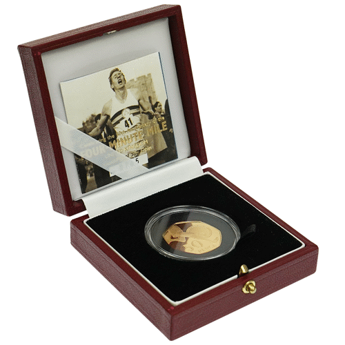 Pre-Owned 2004 UK 50th Anniversary of the Four-Minute Mile 50p Proof ...