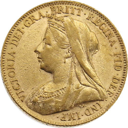 Pre-Owned 1899 London Mint Victoria 'Veiled Head' Full Sovereign Gold ...