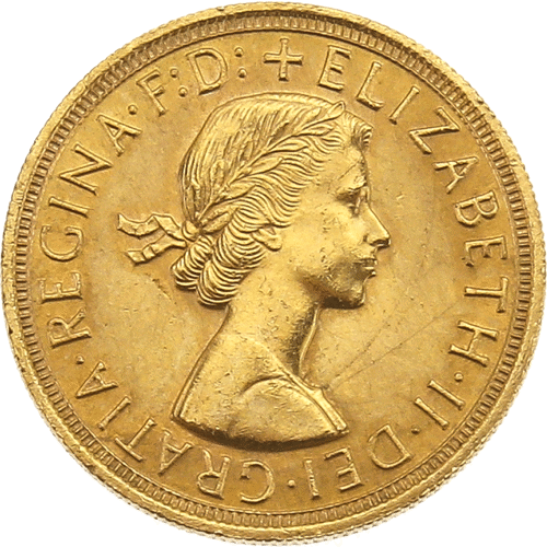 Pre-Owned 1957 UK Elizabeth II Full Sovereign Gold Coin | Out Of Stock ...