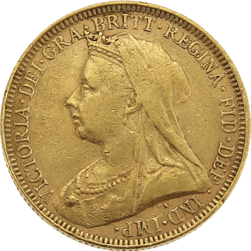Pre-Owned 1893 London Victoria Veiled Head Full Sovereign Gold Coin ...