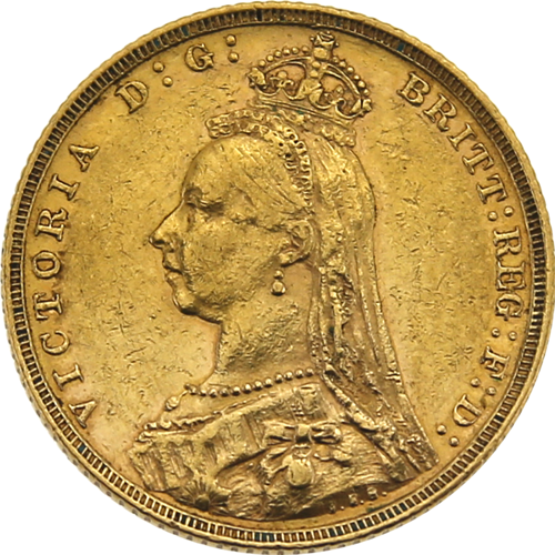 Pre-Owned 1891 Melbourne Mint 'Jubilee Head' Full Sovereign Gold Coin ...