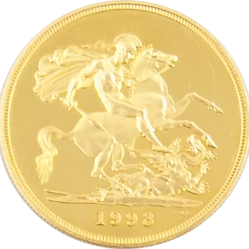 Pre-Owned Proof Design UK Quintuple Sovereign Gold Coin - Mixed Dates ...