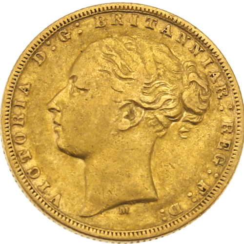 Pre-Owned 1873 Melbourne Mint Victoria Young Head Full Sovereign Gold ...