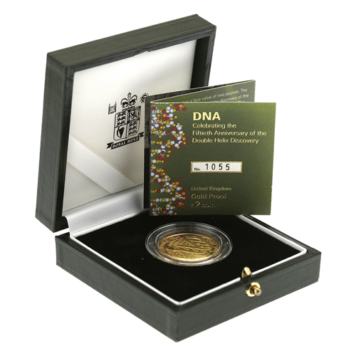 Pre-Owned 2003 UK DNA Double Helix £2 Proof Gold Coin | Pre-Owned ...