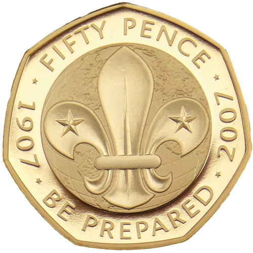 Pre-Owned 2007 UK Scouting Centenary 50p Gold Coin | Out Of Stock ...