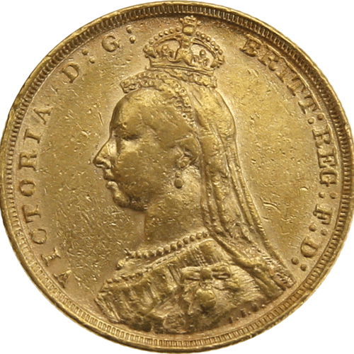 Pre-Owned 1891 Sydney Mint Victoria Jubilee Head Full Sovereign Gold ...