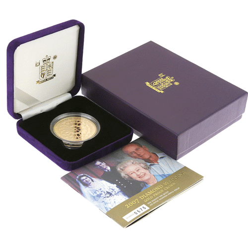 Pre-Owned 2007 UK Diamond Wedding Proof Gold Crown Coin | Pre-Owned ...