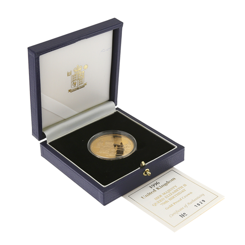 Pre-Owned 1996 UK Queen Elizabeth II 70th Birthday Proof Gold Crown ...
