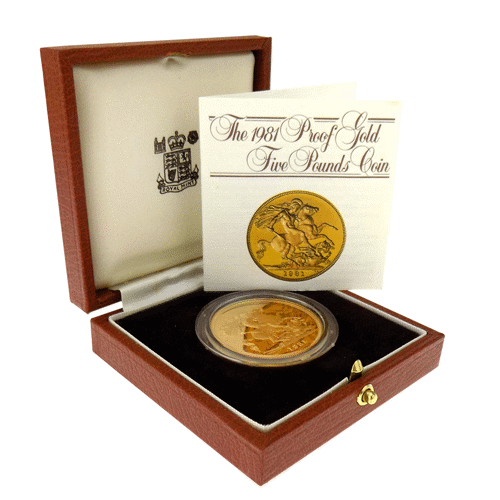 Pre-Owned 1981 UK Proof Quintuple £5 Sovereign Gold Coin | Out Of Stock ...