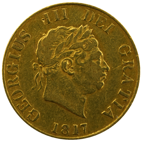 Pre-Owned 1817 London Mint George III Shield Half Sovereign Gold Coin ...