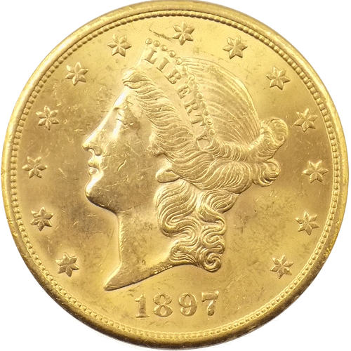 Pre-Owned 1897 USA $20 Double Eagle 'S' Mintmark Gold Coin | Out Of ...